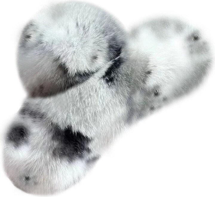 Earth Body Women's Black / White Mar Fun Fur Hair Fastener In Cookies ...