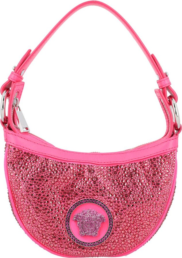 Versace Crystal repeat mini hobo bag - ShopStyle