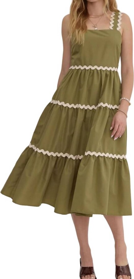 Entro Ric Rac Dress In Fern - ShopStyle