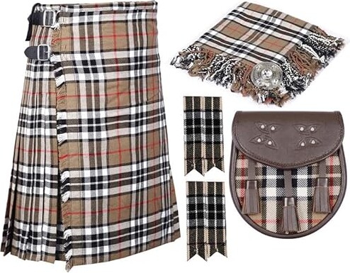 Bingo Sale Scottish Style Men's Tartan Campbell of Thompson Kilt Set ...