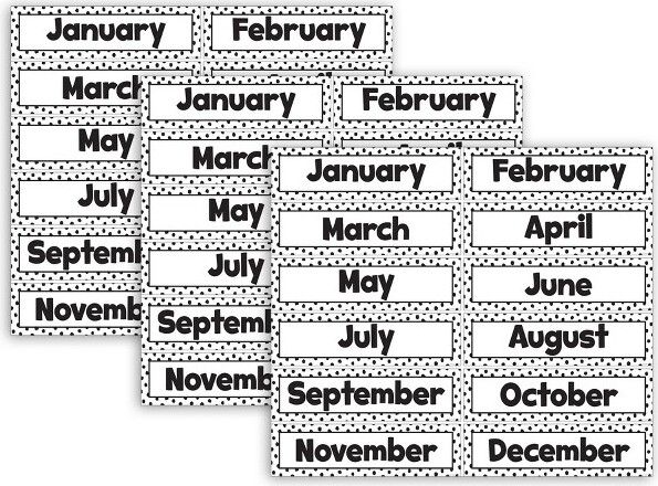 Teacher Created Resources® Black Painted Dots on White Monthly ...