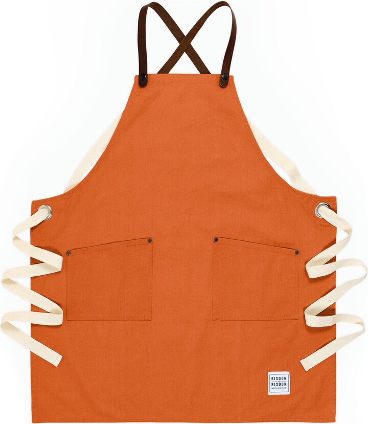 Risdon & Risdon Yellow / Orange Studio Cross Back Apron - Burnt Orange ...