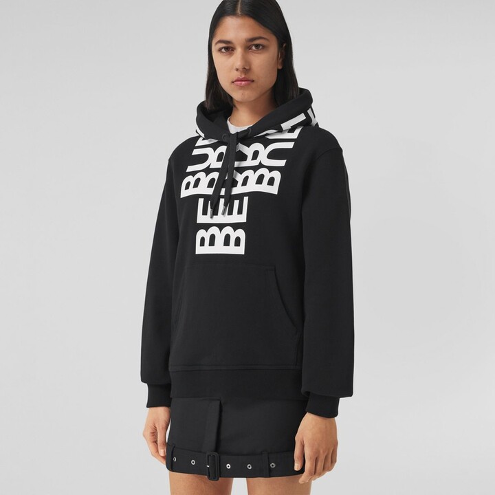 Burberry Logo Print Cotton Oversized Hoodie - ShopStyle