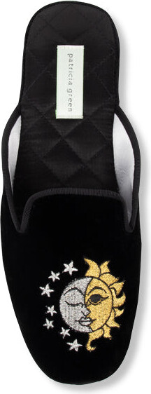 Patricia Green Sun, Moon & Stars Embroidered Velvet Slipper - ShopStyle