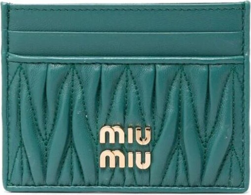 Miu Miu Logo-Plaque Matelassé Cardholder - ShopStyle
