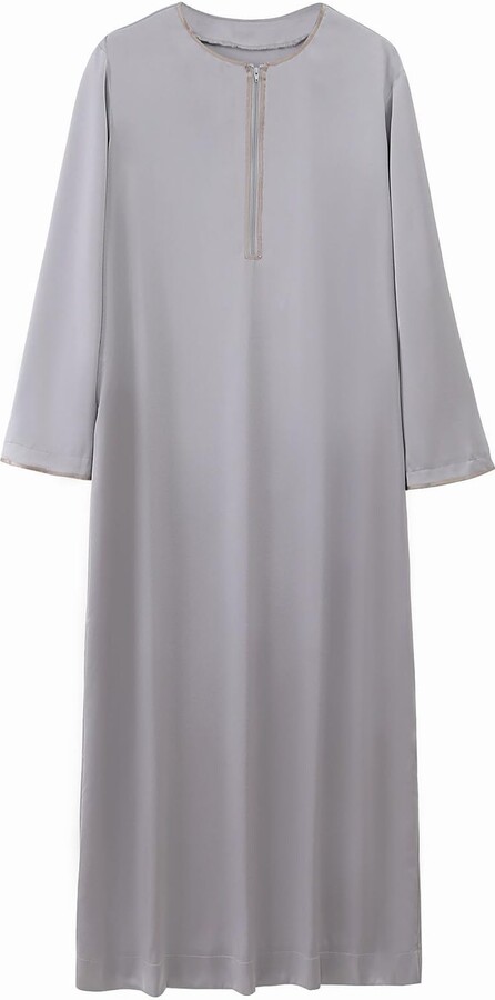 Foweknow Muslim Dresses Men's Plain Muslim Kaftan Men's Islamic Dubai ...