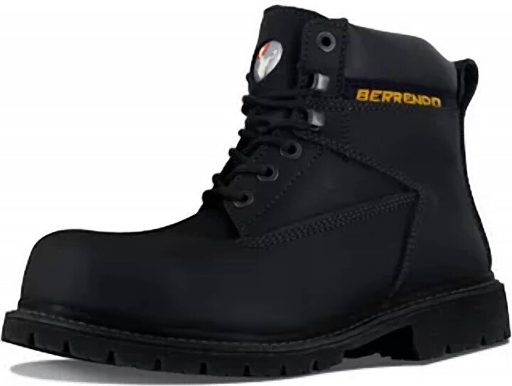 Berrendo 6" Steel Toe Work Boots In Black - ShopStyle
