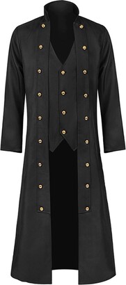 COOFANIN Gothic Duster Coat UK Sales Clearance Steampunk Cosplay Men ...