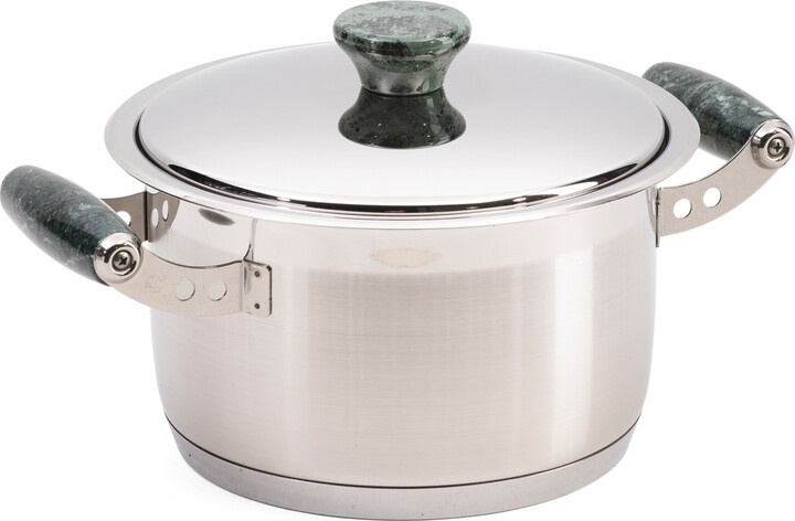 Silga Spa Made In Italy Stainless Steel 3.8qt Marble Handled Stock Pot ...
