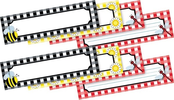 Barker Creek Buffalo Plaid Name Plate / Bulletin Board Sign Set 72/Set ...