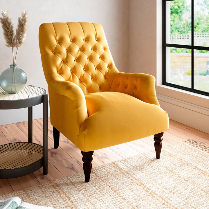 The Edited Life Bibury Buttoned Back Chair Gold - ShopStyle Armchairs ...