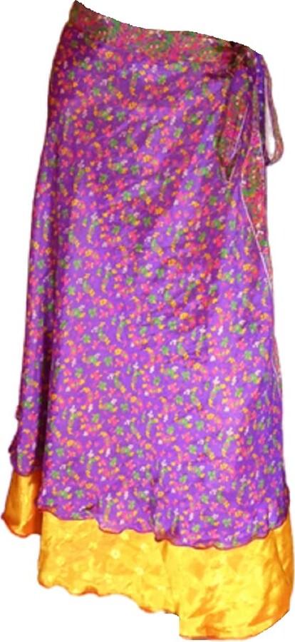 Generic Plus Size Skirt Indian Wrap Around Vintage Reversible Sari ...
