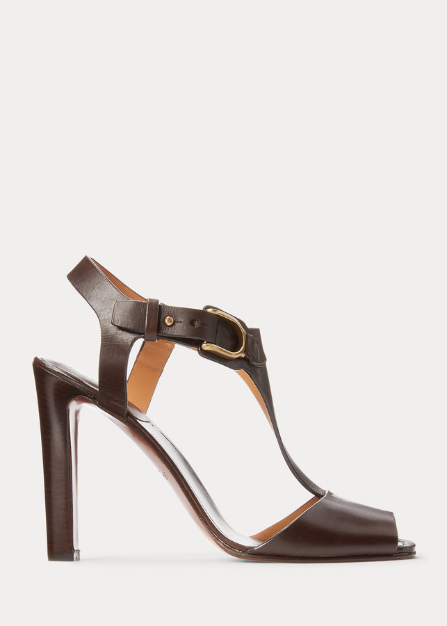Ralph Lauren Emilie Burnished Calfskin Stirrup Sandal - ShopStyle