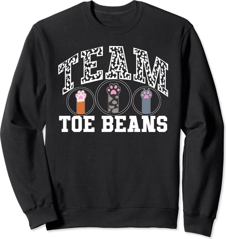 Team Toe Beans ADC Team Toe Beans Funny Cat People Cat Person Football Game Paw Sweatshirt ...