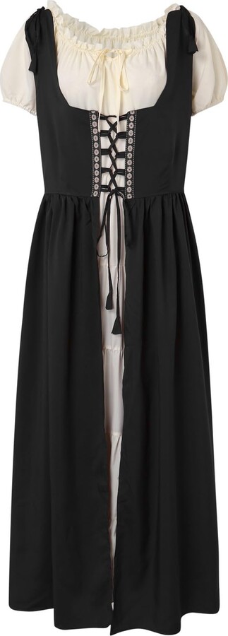 VIRACIN Women Bandage Corset Middeleeuwse Vintage Party Club Elegante ...