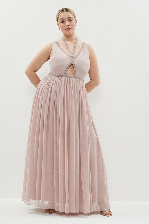 Plus Size Cut Out Open Back Sequin Trim Maxi - ShopStyle