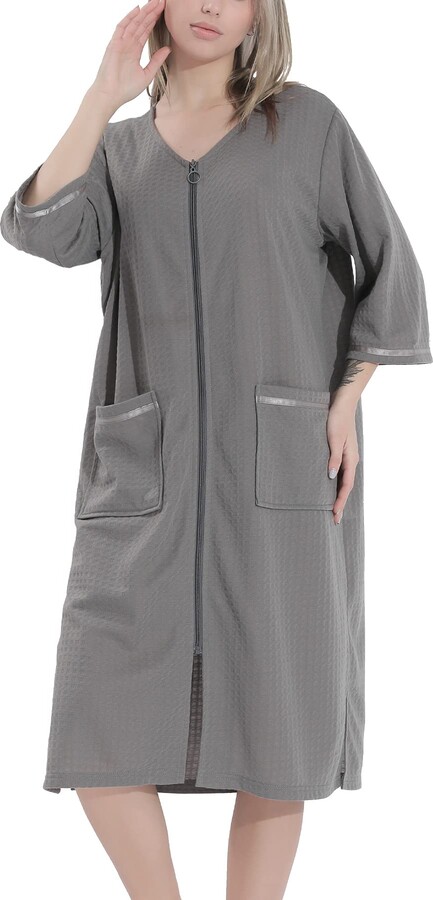 Maeau Soft Unisex Bathrobe Lightweight Waffle Dressing Gowns for All ...