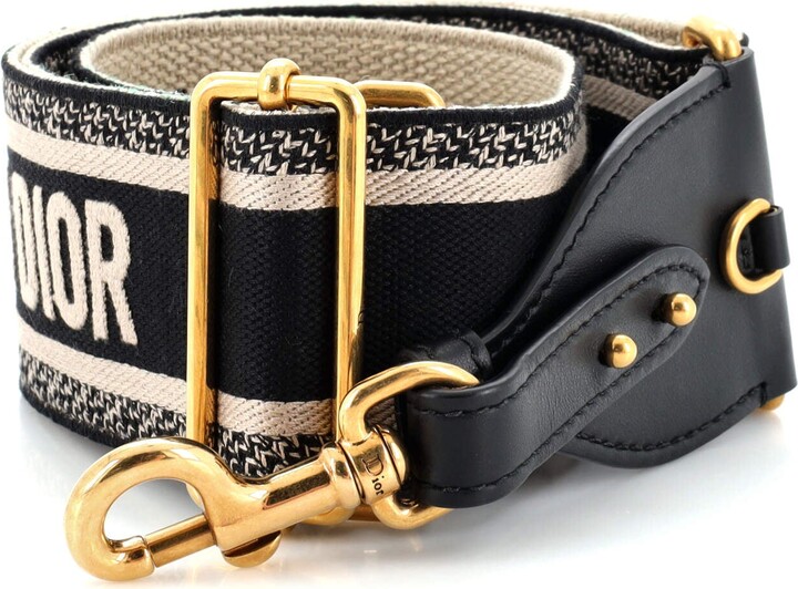Christian Dior Logo Shoulder Strap Embroidered Canvas - ShopStyle Key ...