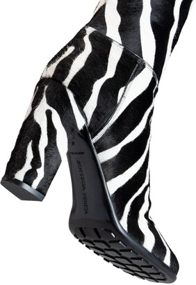 Bottega Veneta Zebra-Print Fur Over-The-Knee Boots - ShopStyle