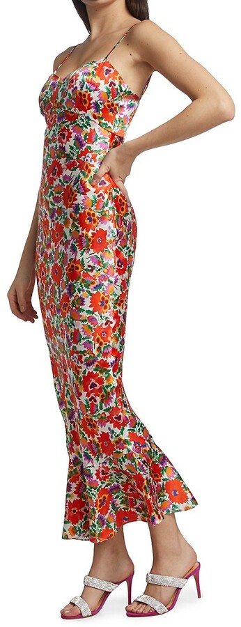 Saloni Mimi-b Floral Silk-Satin Maxi Dress - ShopStyle