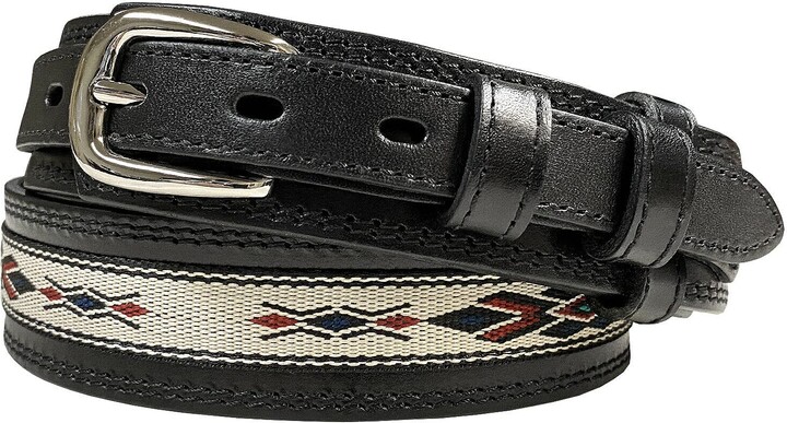 Belts.com Men's James Basketweave Embossed Ranger Belts 34 Black ...
