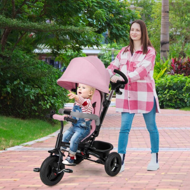 Hivvago 4-in-1 Baby Tricycle Toddler Trike with Reversible Seat and 5 ...