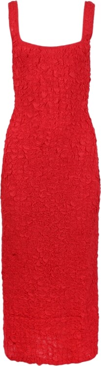 Mara Hoffman Sloan Popcorn Column Midi Dress Red - ShopStyle