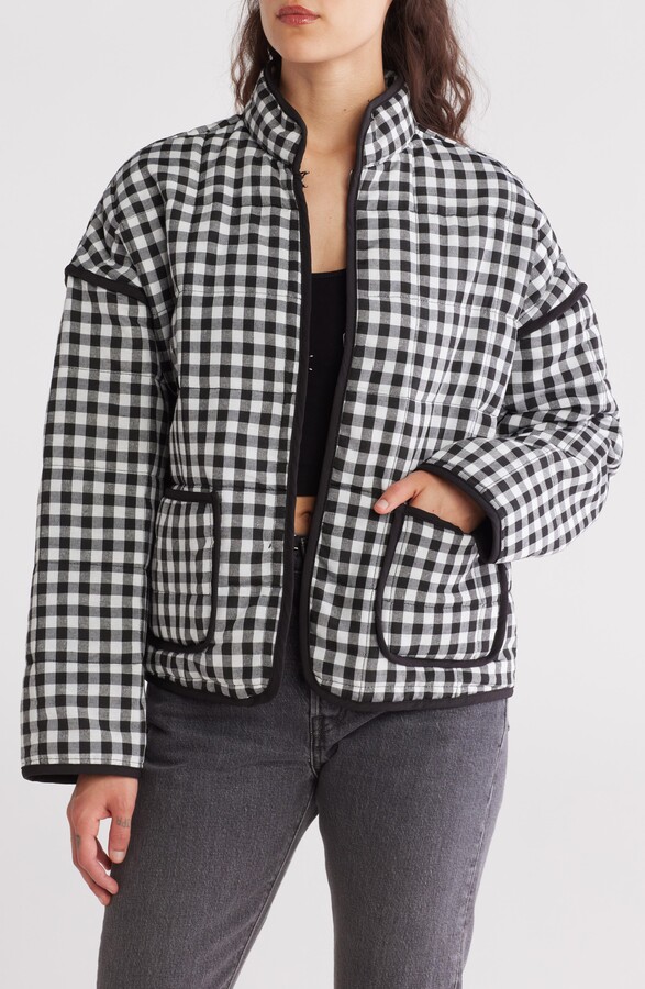 Vigoss Gingham Channel Quilted Jacket - ShopStyle