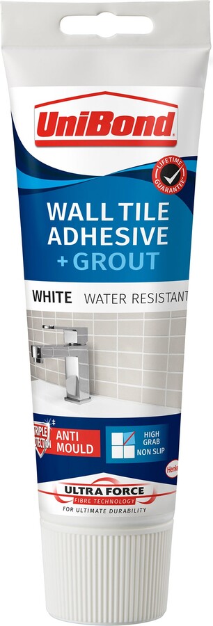 UniBond UltraForce Wall Tile Adhesive & Grout Tube 300g White ...