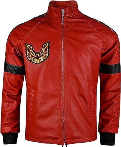 Cartaxis Men’s Smokey Red Leather Biker The Bandit Jacket - ShopStyle