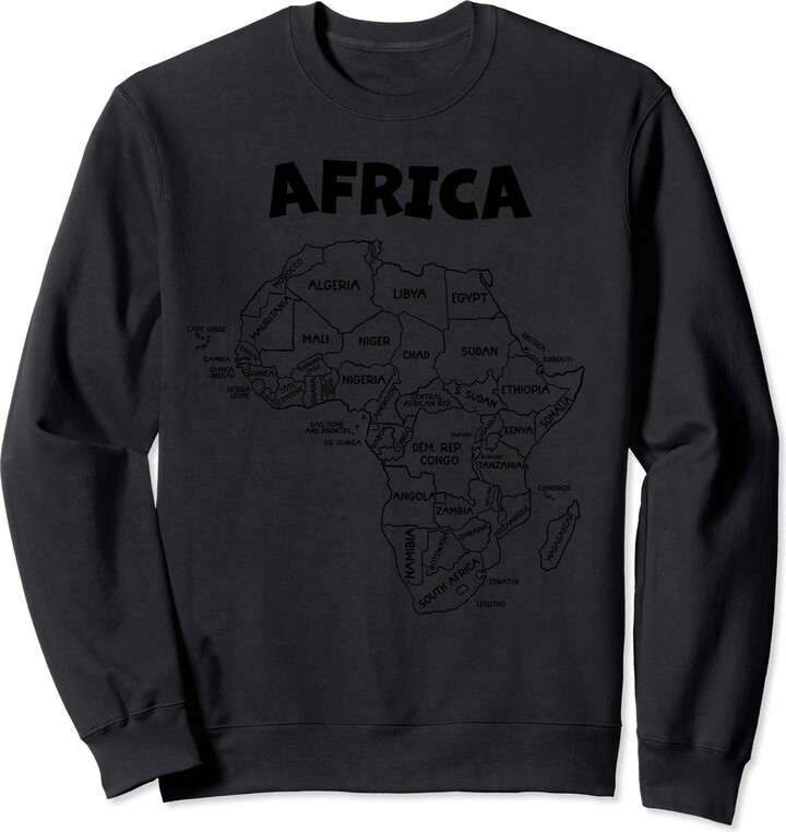 MASH MOSH black hand drawn map of Africa - ShopStyle T-shirts