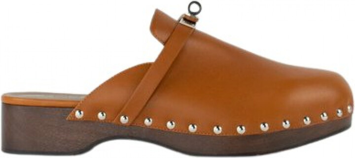 Hermes Carlotta leather mules & clogs - ShopStyle