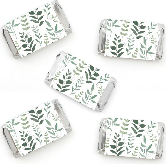 Big Dot of Happiness Boho Botanical - Mini Candy Bar Wrapper Stickers ...