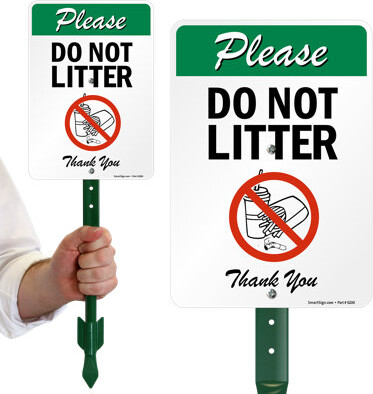 SmartSign Please Do Not Litter Sign and Stake Kit - ShopStyle Home Office