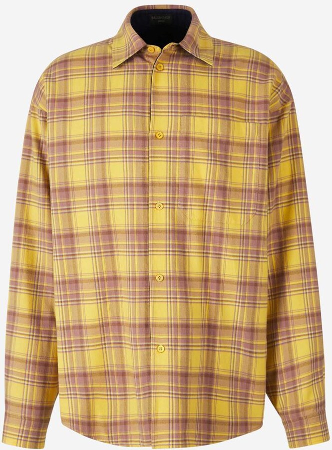 Balenciaga Checkered Reversible Overshirt - ShopStyle Long Sleeve Shirts