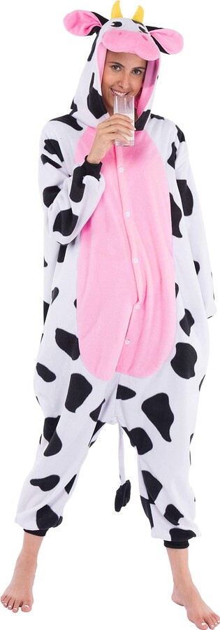 Spooktacular Creations Unisex Adult Pajama Plush Onesie One Piece Cow ...