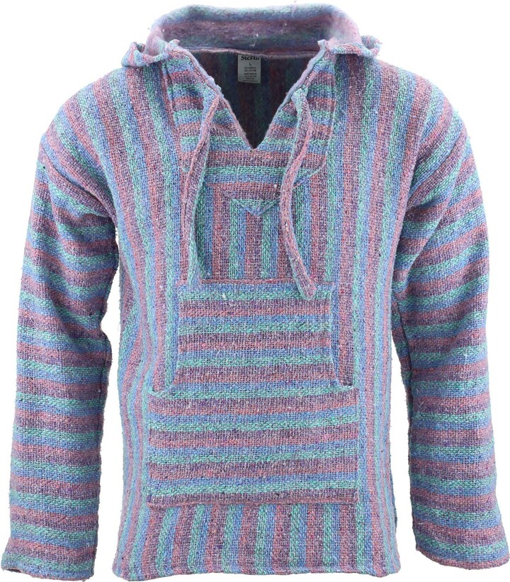 Siesta Mexican Baja Jerga Hoody - Soft Pastel (Medium) - ShopStyle ...