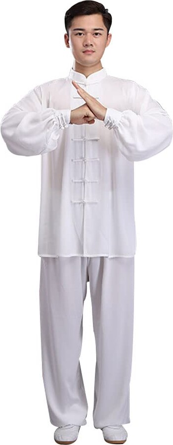 YUDATPG Men Kung Fu Uniform Long Sleeve Coat Martial Arts Tang Suit ...