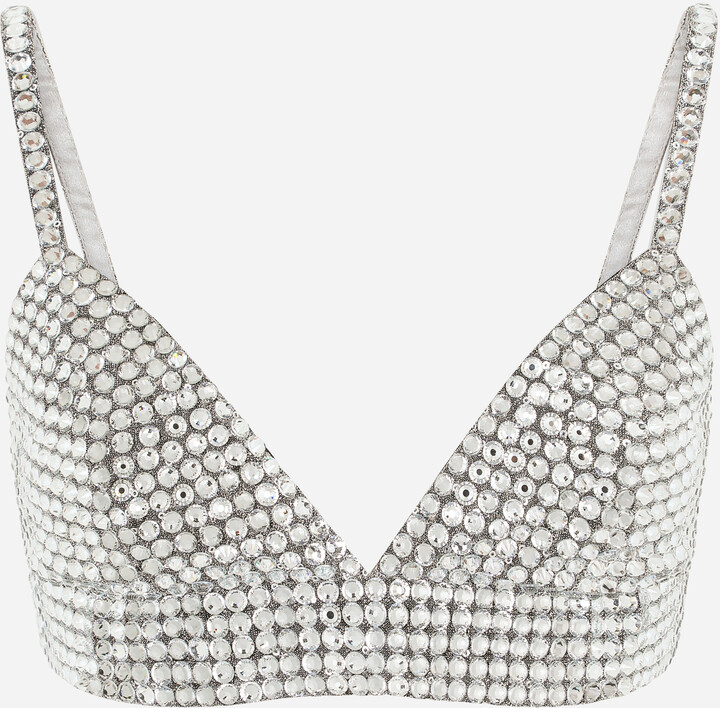 Dolce & Gabbana Crystal mesh top - ShopStyle