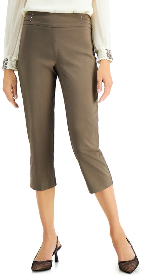 JM Collection Embellished Pull-On Capri Pants, Created for Macy's ...