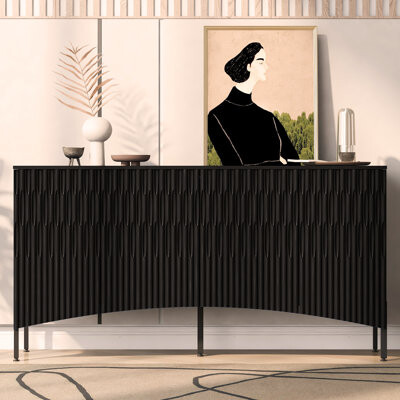 Fleur De Lis Living Elegant Sideboard Featuring Curved Bottom Doors ...
