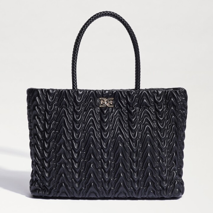Sam Edelman Ari Quilted Large Tote Bag Black Fabric - ShopStyle
