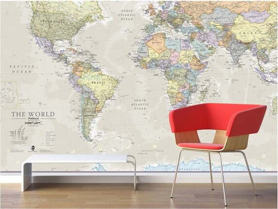 Waypoint Geographic Maps International Giant World Wall Map Mural ...