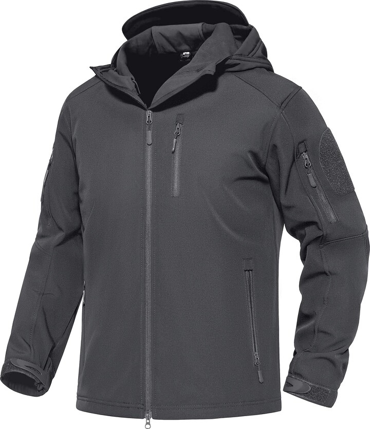 KEFITEVD Waterproof Softshell Jacket for Men Tactical Fleece Jackets ...