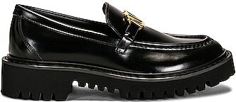 Valentino Garavani Signature V Logo Loafers in Black - ShopStyle