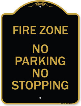Signmission Designer Series Sign - Fire Zone No Parking No Stopping ...