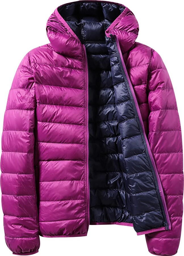 Peuignao Double-Sided Lightweight Down Jacket Women Packable Ladies ...