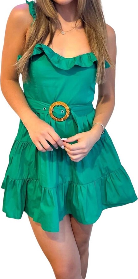 day + moon Gina Mini Dress In Green - ShopStyle