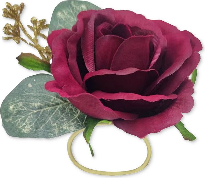 Martha Stewart Collection Greenery Napkin Rings, Set of 4, Created for ...