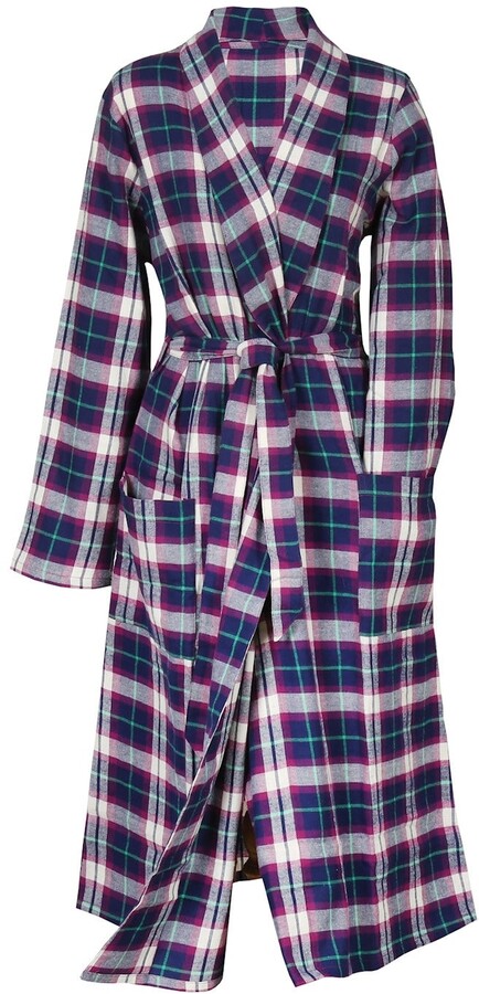 Metropolitan Manufacturing Metropolitan Womens Plaid Flannel Robe ...